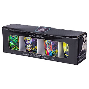 Silver Buffalo Disney Nightmare Before Christmas Splatter Characters 4pc Mini Glass Set, 1.5 Ounces