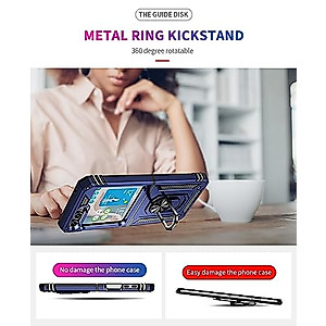 ZOEII Flip 5 Case for Samsung Z Flip 5 Case with Ring (Military-Grade) Anti-Drop, Heavy Duty Protective Case for Galaxy Z Flip 5 Case- Blue