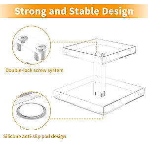 NIUBEE 2-Tier Acrylic Bathroom Cosmetic Storage Organizer for Dresser and Countertop - Standing Perfume Tray for Bedroom Decor