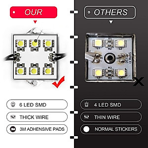 White LED Truck Pickup Bed Light Kit, 8 PCS 48 LEDs Rock Lighting Kits IP68 Waterproof LED Lighting Set with Switch for Car, Side Marker, Foot Wells, Rail Lights
