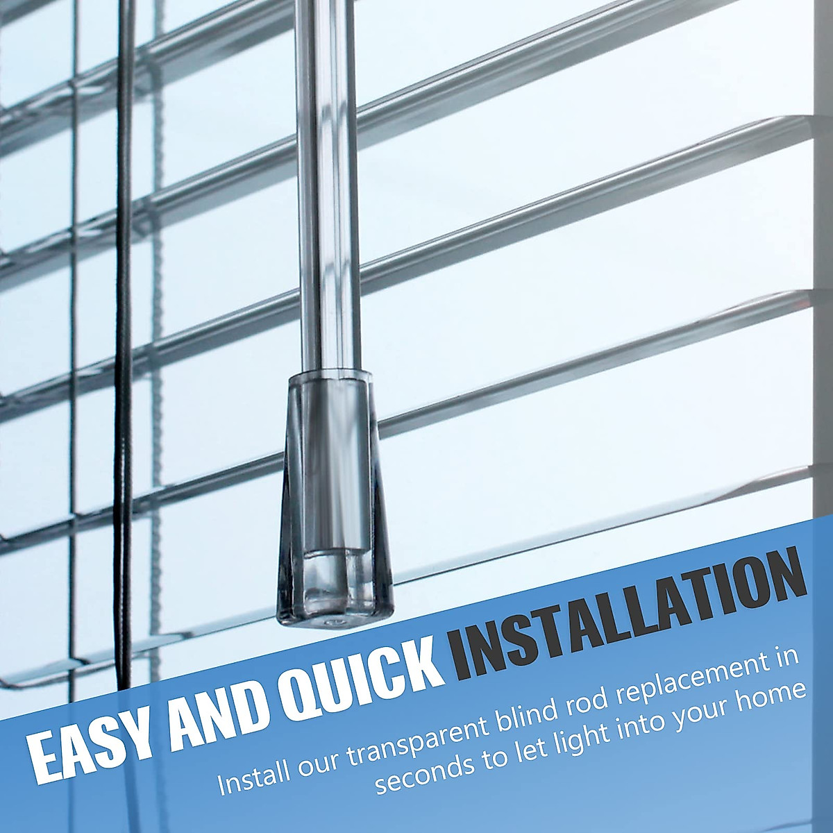 2 Pieces Blind Wand Vertical Blinds Replacement Parts Blind Rod with Hook and Grip Clear Blind Opener Long Window Blind Stick Tilt Rod (12 Inch, Plastic)