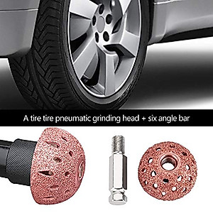 Tire Buffing Wheel, Acouto 38mm 70 Grid Tire Buffer Wheel Abrasiveness Coarse Buffing Wheel with Linking Rod Tire Patching Buffer Tool Tire Repair Patch Tools