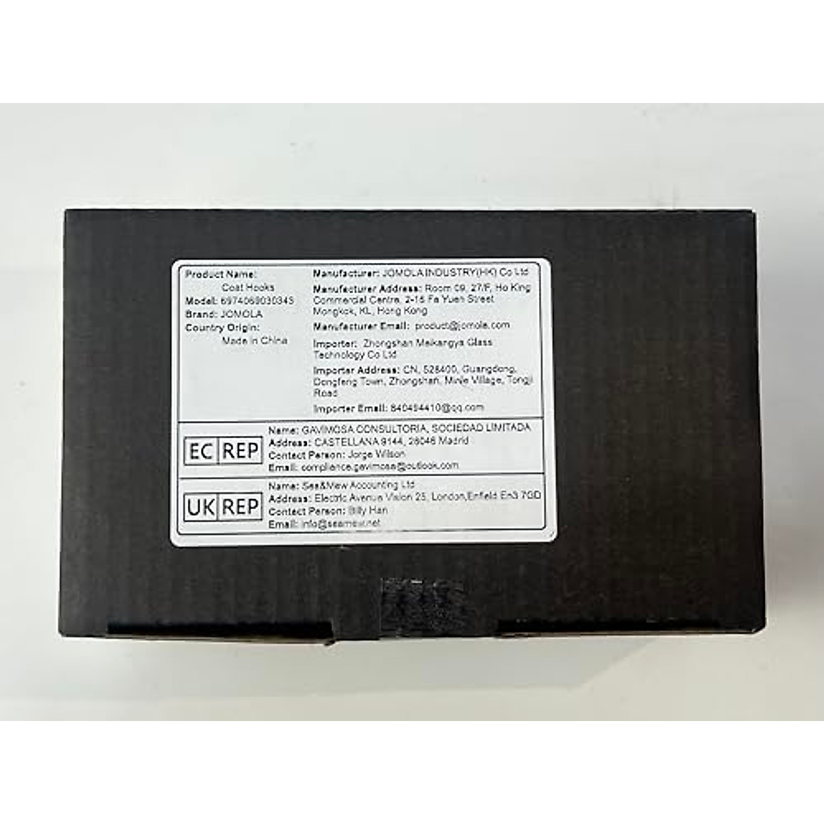 JOMOLA Suction Cup Hook Stainless Steel Bathroom Towel Holder Utility Shower Hooks Hanger for Towel Storage Kitchen Organizer for Towel Hook, Matte Black, 4PCS