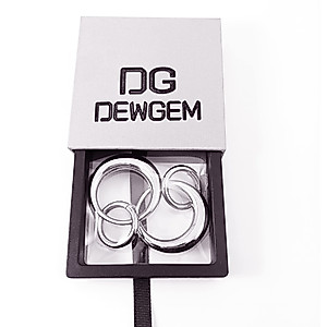 DEWGEM Dangle Gauges for Ears Large Hoops Dangle Ear Plugs Stainless Steel Weighted Ear Hangers for Tunnels Ear Weights Stretching Kits Dangle Gauges Ear Plugs for Women Size 6G(Silver)