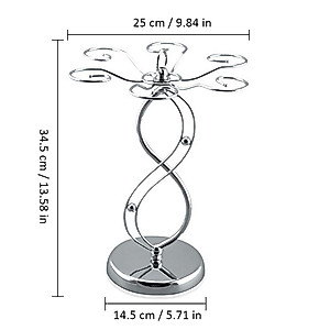 Homya Wine Glass Holder - Countertop Metal Wine Holder Vertical Wine Glass Display Rack for Bar Kitchen Table, Offers 6 Wine Glasses, Silver