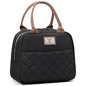 Lekesky Lunch Bag for Women Insulated Small Lunch Box Leakproof Lunchbox for Nurses Work, Black