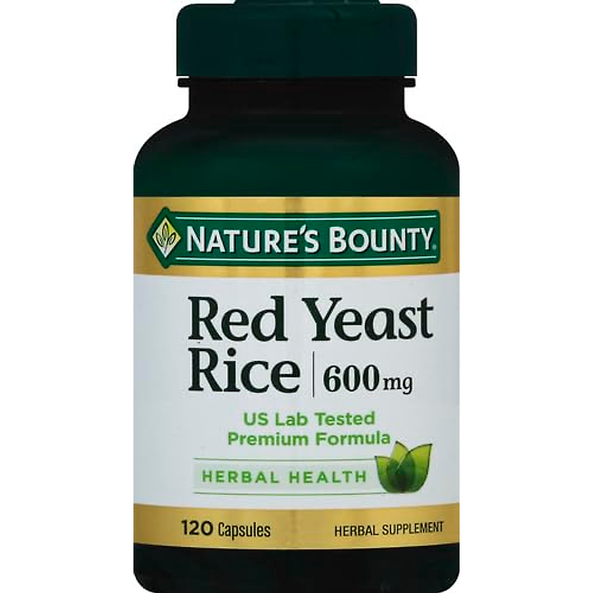 Nature's Bounty Red Yeast Rice Pills and Herbal Health Supplement, Dietary Additive, 600mg, 120 Capsules
