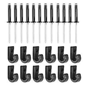 Lixada 12PCS J Hooks Lashing Hooks Bungee Hooks with 12 Rivets for Kayak Canoe Paddle Board Accessories