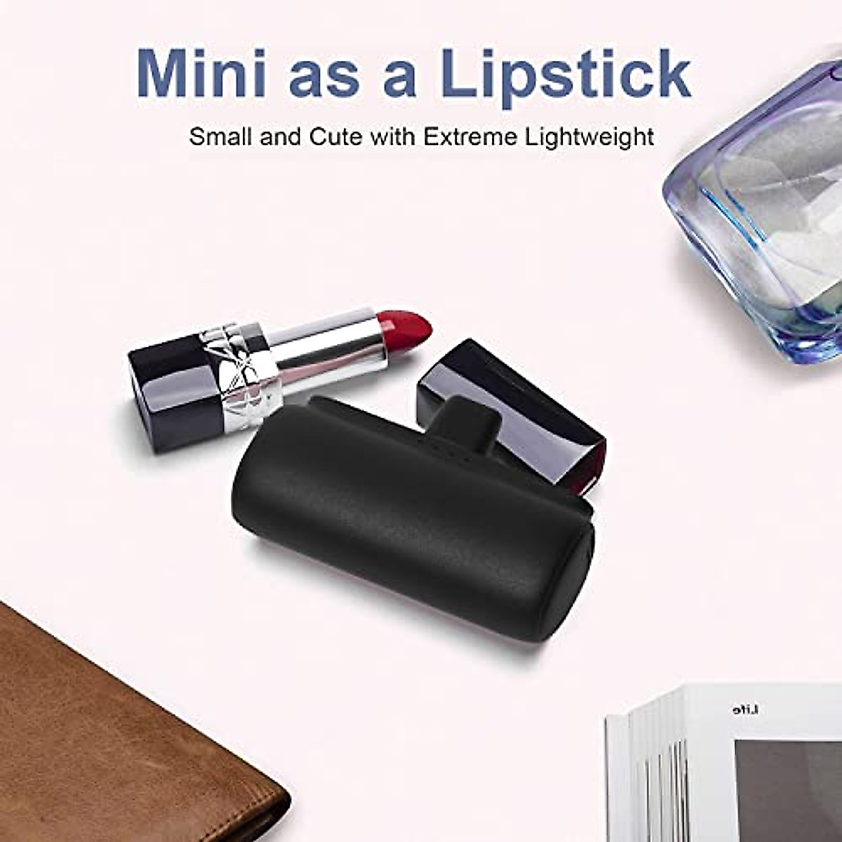 OHZHAO Small Portable Charger Power Bank 5500mAh Ultra-Compact Fast Charging Battery Pack Charger Compatible with iPhone 14/14 Pro Max/13/13 Pro Max/12/12 Pro Max/11/XR/X/8/7/6-Black