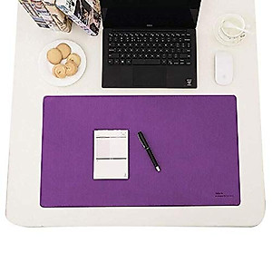 Desk Pad, Purple Desk Blotter,zxtrby Mouse Mat for Office Home Desk Protector pad Waterproof Cotton & Nano Technology Water 24''x14'' (Purple)