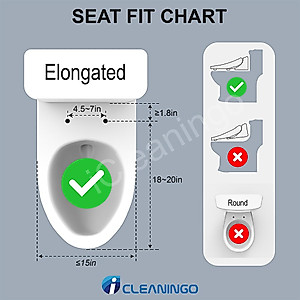 DC01 iCleaningo bidet auto open and close,Bidet Attachment For Toilet Warm Water,Heated Bidet Toilet Seat Elongated,Bidet Seat Dryer,Vortex Sprayer, Auto Nightlight,White,Elongated,3 Year Warranty