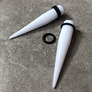 BodyJ4You 54PC Ear Stretching Kit - 14G-00G Beginner Gauges - Blue White Clear Green Purple Acrylic Tapers Spirals No Flare Plugs O-Rings - Lightweight Expanders Unisex Men Women