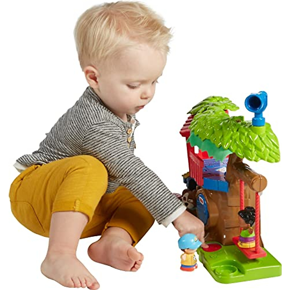 Fisher-Price Little People Toddler Musical Toy Swing & Share Treehouse Playset with 3 Figures for Pretend Play Ages 1+ Years [Amazon Exclusive]