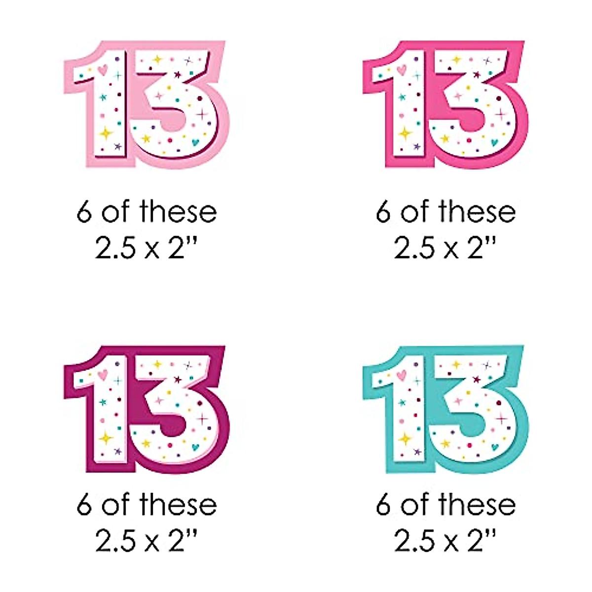 Big Dot of Happiness Girl 13th Birthday - Paper Straw Decor - Official Teenager Birthday Party Striped Decorative Straws - Set of 24