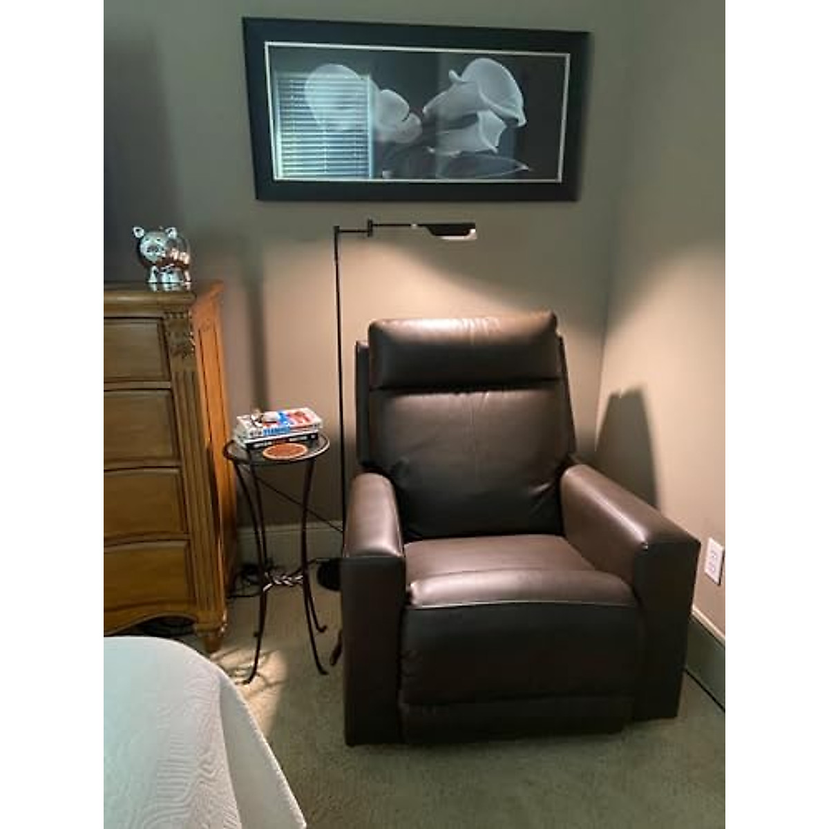 Brightech Leaf Pharmacy LED Reading Lamp, Dimmable Floor Lamp with Easy Rotation over Chair or Desk for Living Rooms & Offices, Adjustable Standing Lamp, Tall Lamp for Sewing & Craftwork - Jet Black