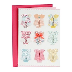 Hallmark Signature Baby Shower Card for New Parents (Baby Clothes) Welcome New Baby, Congratulations, Gender Reveal