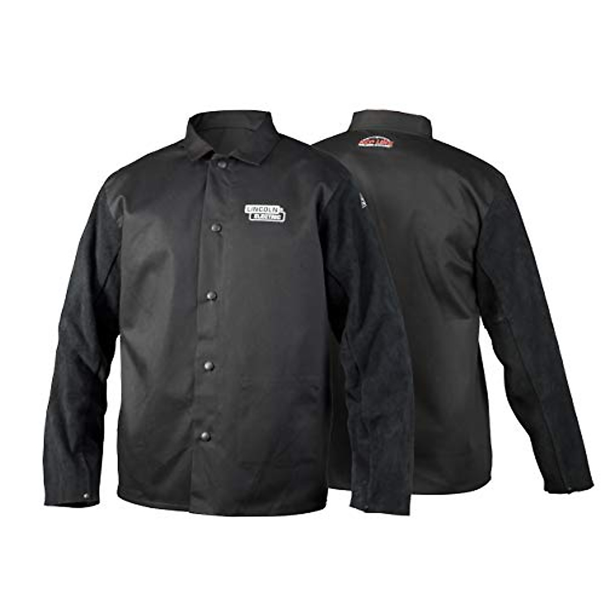Lincoln Electric unisex adult Traditional Split Leather Sleeved Welding Jacket, Black, Large US