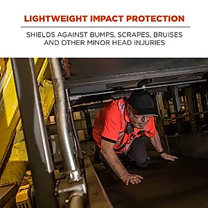 Ergodyne Skullerz 8946 Standard Baseball Cap with Bump Cap Insert, Black