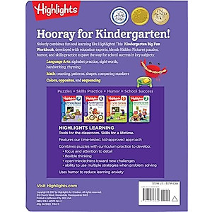 Kindergarten Big Fun Workbook: 256-Page Kindergarten Activity Book Full of Kindergarten Math, Reading, Writing Practice, Phonics, Puzzles and More (Highlights Big Fun Activity Workbooks)