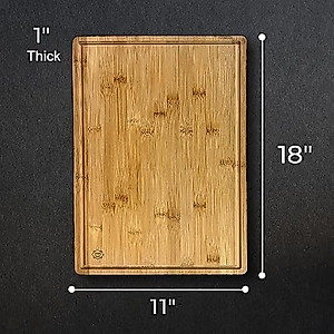 Daisy's Findings Wooden Cutting Boards For Kitchen - Bamboo Cutting Board with Grooves - Chopping Boards for Meat, Vegetables, Fruits - Ideal for Charcuteries or Cheese Boards - Large, Thick Board