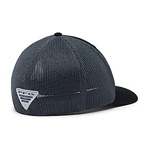 Columbia Unisex PFG Mesh Fish Flag Ball Cap, Black/Graphite, L/XL
