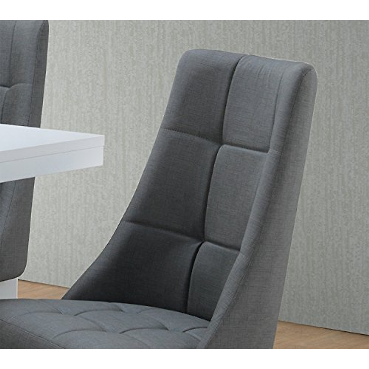 Kings Brand Furniture Milan 7 Piece White Modern Rectangle Dinette Dining Room Table & 6 Grey Vinyl Chairs, 70.9" W x 39.4" D x 30.5" H