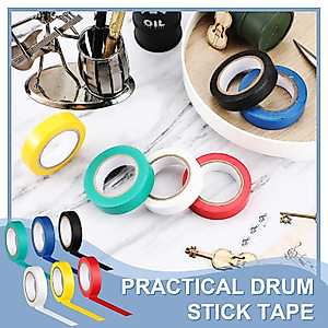 Konohan 6 Rolls Drum Stick Tape Drumstick Wrap Drumstick Tape Anti Slip Drumstick Grips for Drumming Accessories, 0.4 Inches Wide, 16.4 Yards Long, 6 Colors