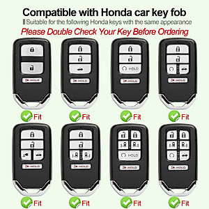 ZSPDACC Compatible with Honda Key Fob Cover Pink TPU Car Key case Holder Key Chain Protector Compatible with Civic Accord Pilot Odyssey CR-V Clarity HR-V Insight Passport Ridgeline Accessories