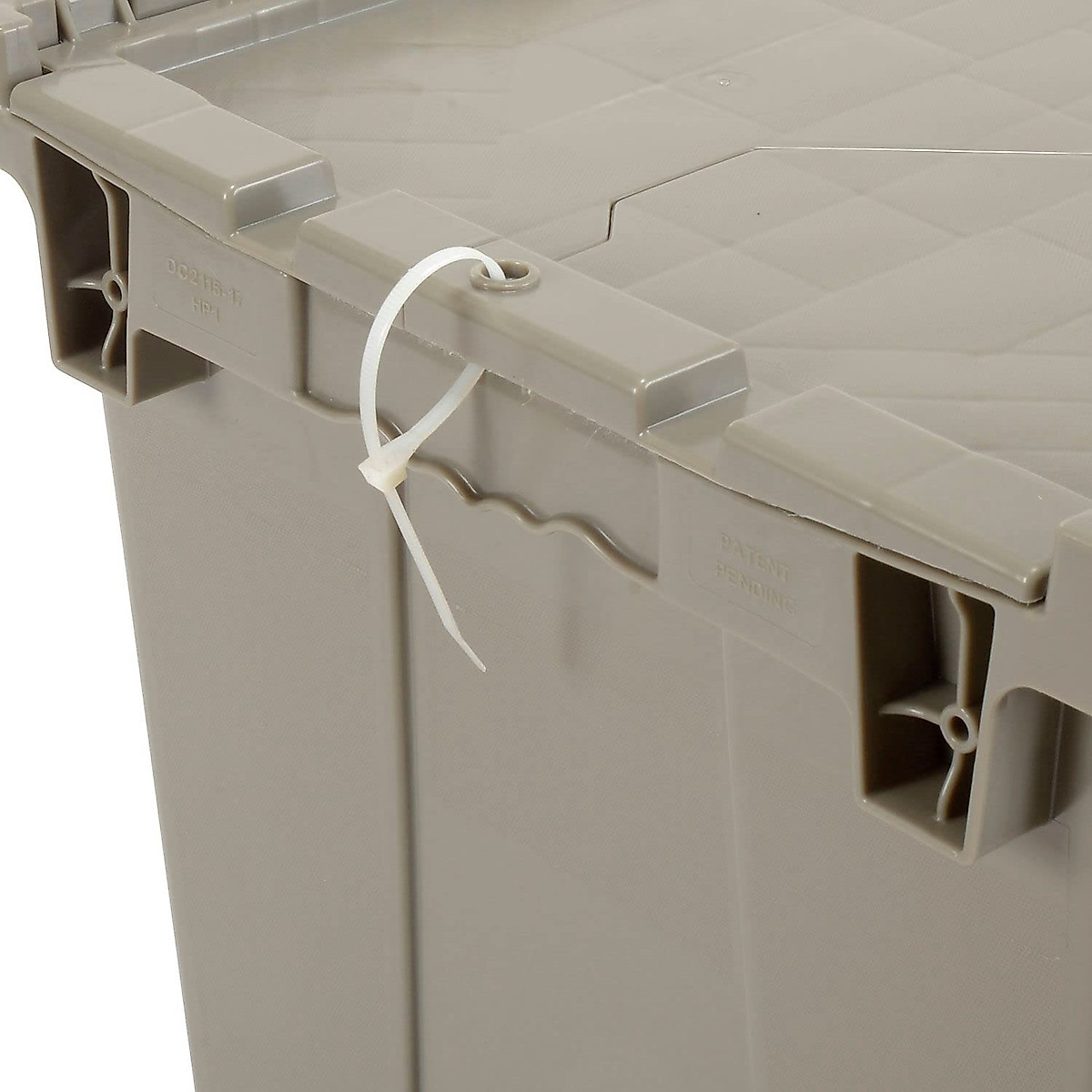 Global Industrial Distribution Container With Hinged Lid, 21-7/8x15-1/4x17-1/4, Gray