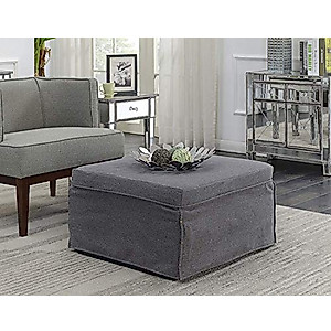 Convenience Concepts Designs4Comfort Folding Bed Ottoman, Soft Gray Fabric