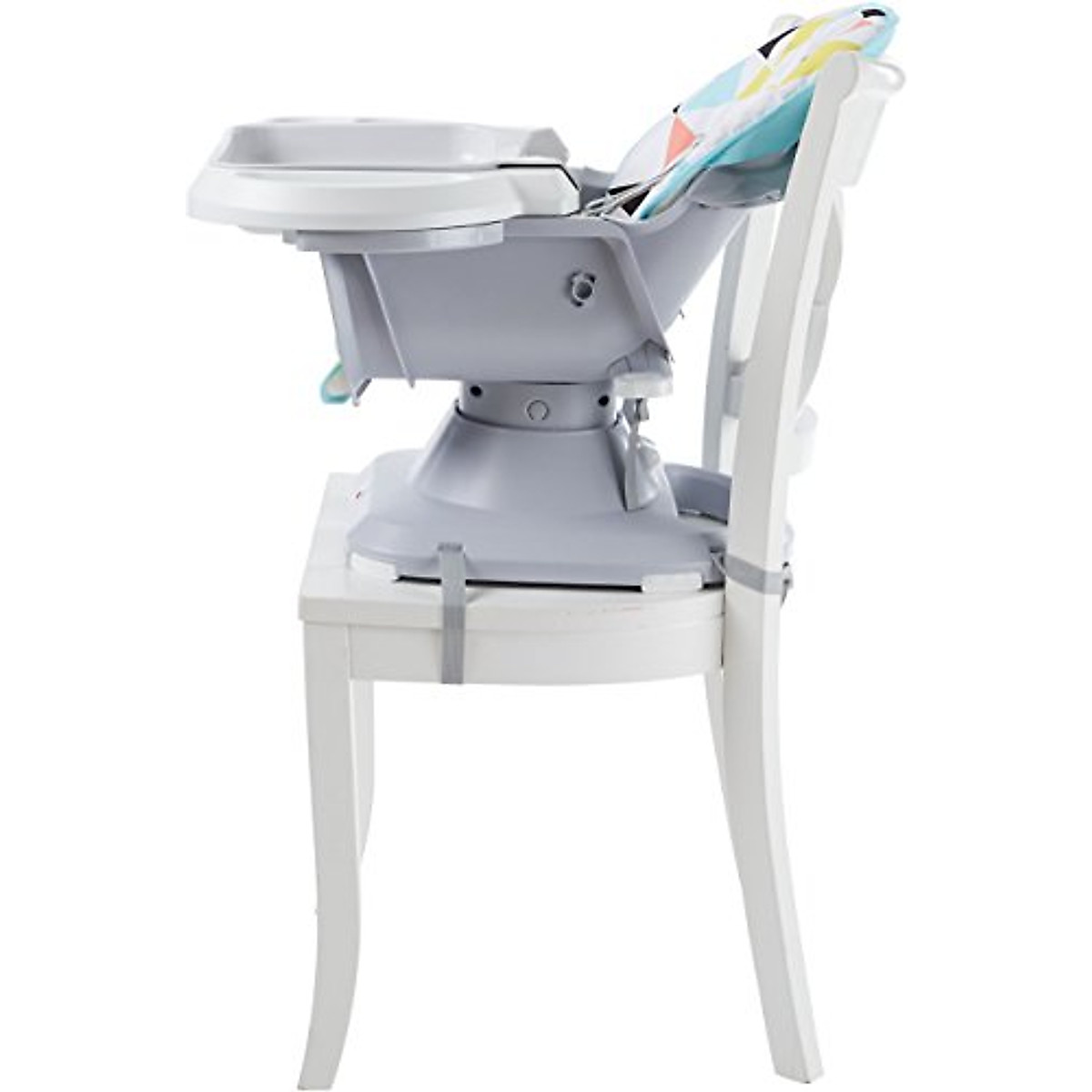 Fisher-Price Baby to Toddler High Chair SpaceSaver Portable Dining Seat & Booster with Washable Deep Tray & Liner, Windmill