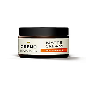 Cremo Hair Styling Matte Cream, Premium Barber Grade, Light Hold, Low Shine, Hair Cream and Hair Products For Men, 4 Oz