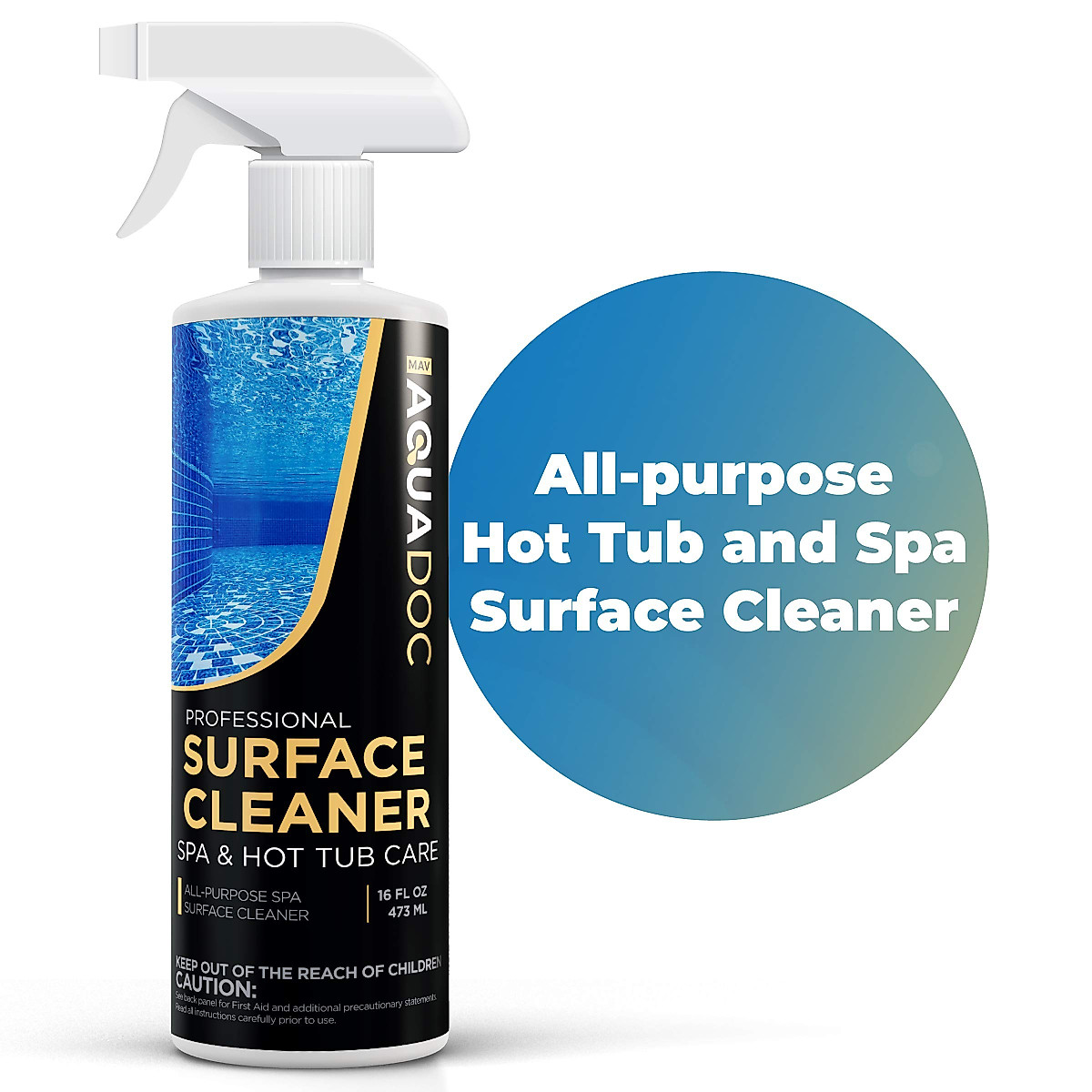 MAV AquaDoc Spa Cleaner & Hot Tub Cleaner Spray - Best Spa Surface Cleaner for Hot Tubs, Jacuzzi Cleaner & Hot Tub Surface Cleaner for Spa That Works as a Jacuzzi Cleaner & Tub Cleaner 16oz