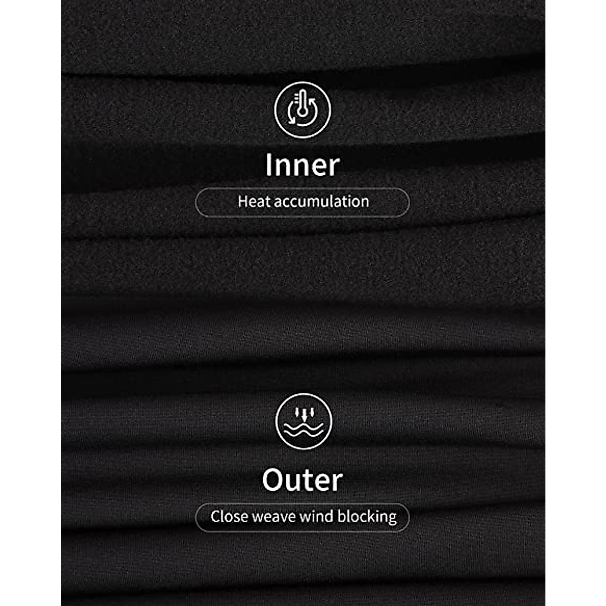 IN'VOLAND Women’s Plus Size Thermal Long Johns Sets Fleece Lined 2 Pcs Underwear Top & Bottom Pajama Set Black