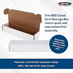 BCW 800 Count Trading Card Storage Box - 3 Pack | Cardboard Organizer for Baseball, Basketball, Football Cards, MTG, Pokemon | Card Game Storage & Protection | Card Storage Box | Assembly Required