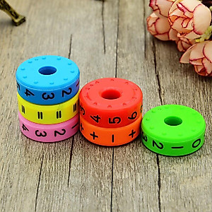 CHILHOLYD Learning Toys Math Toy Montessori Preschool Learning Educational Counting Game Numbers and Symbols Math Skills Colorful Fridge Kindergarden Educational Tools Math Blocks Great Gift for Kids