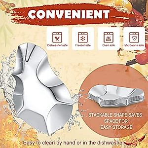 Set of 24 Stainless Steel Grillable Oyster Shells Reusable Clam Shells for Baked Grilled Oyster Shells for Cooking Silver Oyster Grilling Shells Kitchen Metal Oyster Dish for Seafood Clam Scallop