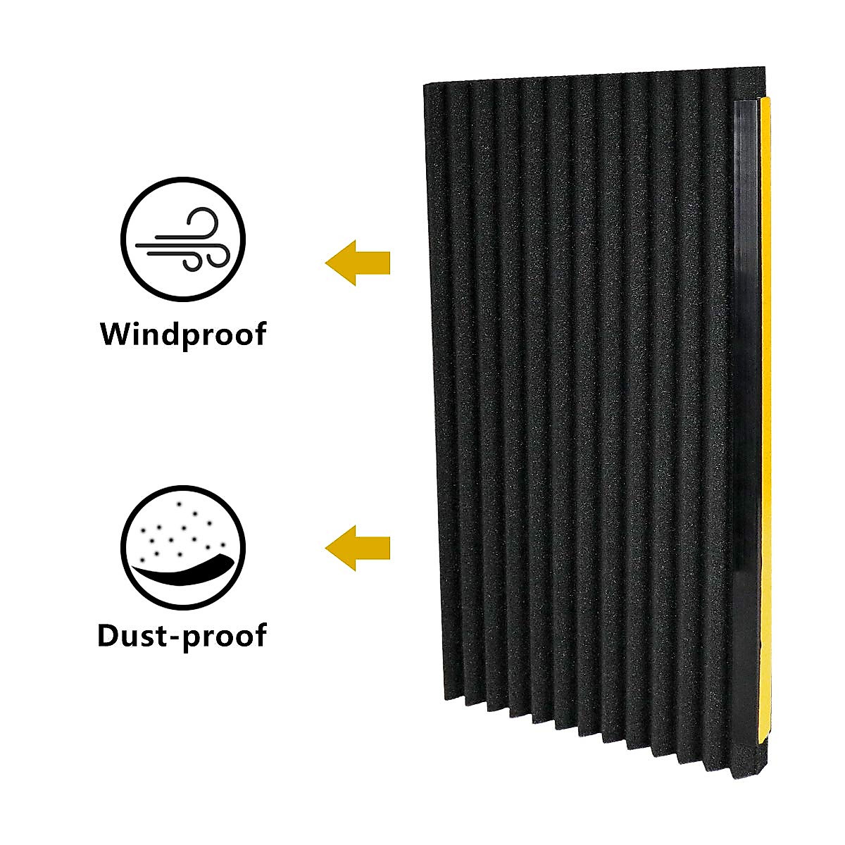 LBG Products Window Air Conditioner Foam Insulation Panels,AC Side Insulating Panel Kit,2 Pack,Black, 17in High x 9in Wide x 7/8in Thick
