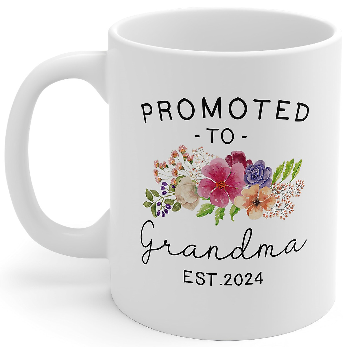 Dokazu Promoted to Grandma 2024 Mug First Time 2024 Grandma New Grandma Gifts Coffee Mug for Grandma Announcement Gift for New Grandma White 11oz