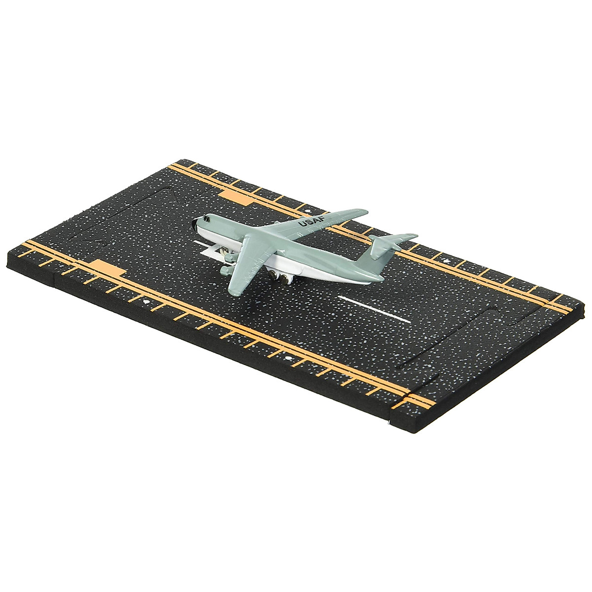 Hot Wings Planes C-5 Galaxy with Connectible Runway Die Cast Plane,Green