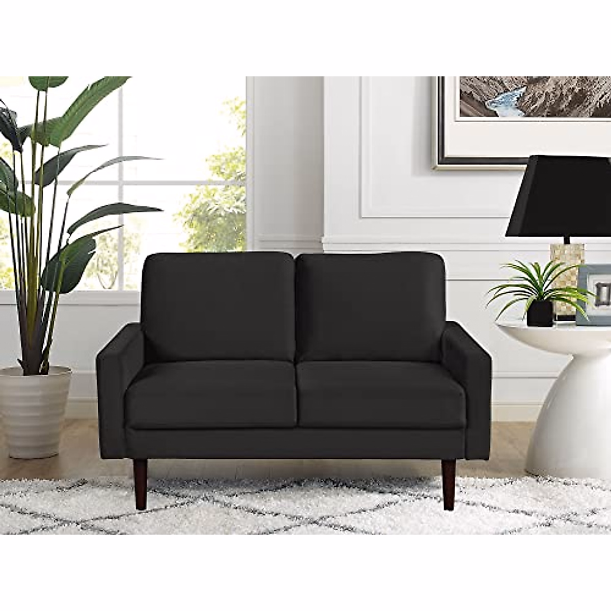 LifeStyle Solutions Morgan Loveseat, Black