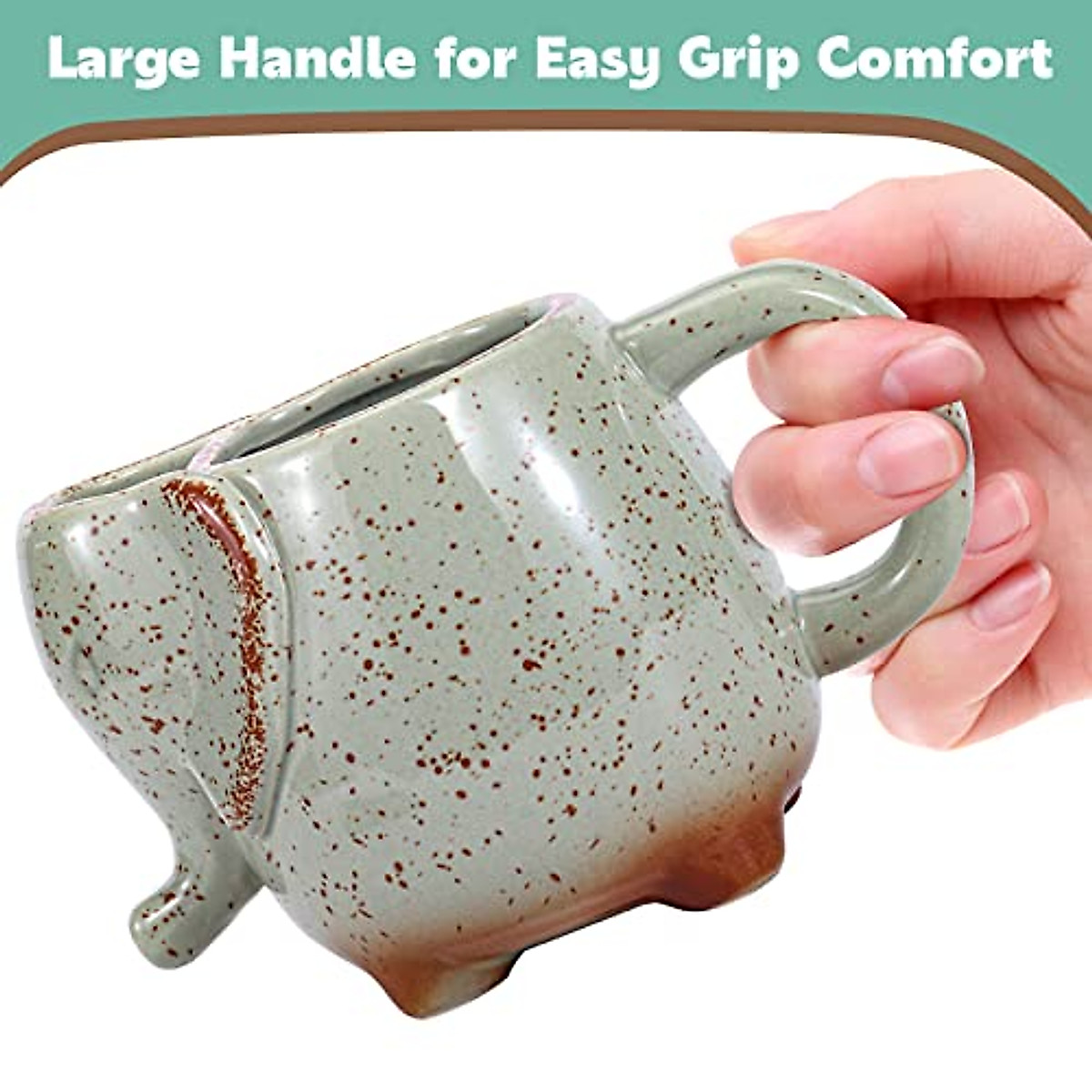 LIAVOEIZ Elephant Tea Mug with Tea Bag Holder,Elephant Tea Cup