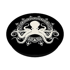 Vintage Octopus Gift Print Retro Octopi Octopus Gift PopSockets PopGrip: Swappable Grip for Phones & Tablets
