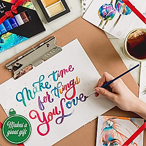 Crafts 4 All Acrylic Paint Brushes - Pack of 12 Professional, Wide and Fine Tip, Nylon Hair Artist Paintbrushes - Paintbrush Bulk Set for Watercolor, Canvas, Craft, Detail & Oil Painting