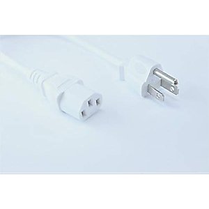 [UL Listed] OMNIHIL White 8 Feet Long AC Power Cord Compatible with KEF LS50W Powered Music System LS50ABL