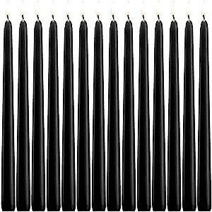 CIPHANDS Halloween 10 inch Black Taper Candles Set of 14 - Dinner Candles Dripless - Tall Candles Long Burning Perfect for Dinner, Party or Wedding Candles Decor
