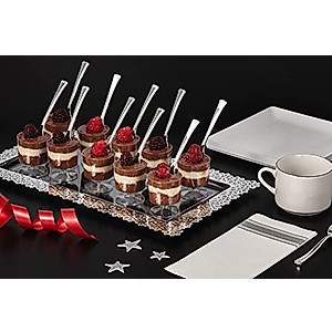 Exquisite Mini Dessert Cups With Spoons 200 Pcs I Serves 100 I Disposable Mini Plastic Mousse Cups With Spoons For Mini Dessert I 2 Oz Small Dessert Cups with Spoons I Clear Dessert Cups With Spoons