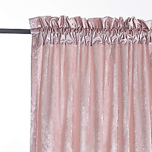 Roslynwood Velvet Curtain Panels Ballet Pink Room Darkening Window Super Soft Luxury Drapes for Bedroom Thermal Insulated Rod Pocket Curtain for Living Room (2 Panels, 52 by 96 Inch)