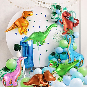 Dinosaur Foil Balloons, 8 Pcs Cartoon Dinosaur Mylar Balloons, Giant Dino Animal Balloons for Dinosaur Birthday Party Decorations Baby Shower Gender Reveal