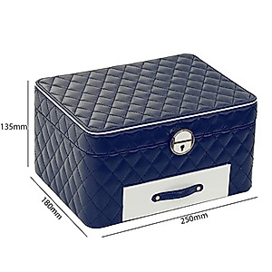 ZSEDP 3-Layer Large Jewelry Box High Capacity Jewelry Casket Storage Organizer Leather Travel Beauty Boxs for Women (Color : Black-JoJo's Bizarre Adventure1, Size